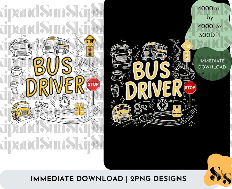 School Bus Driver PNG: Sublimation Design Clipart (digital Download) - Etsy