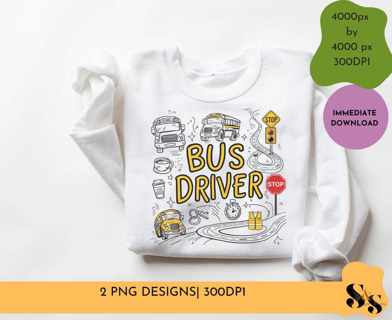 School Bus Driver PNG: Sublimation Design Clipart (digital Download) - Etsy