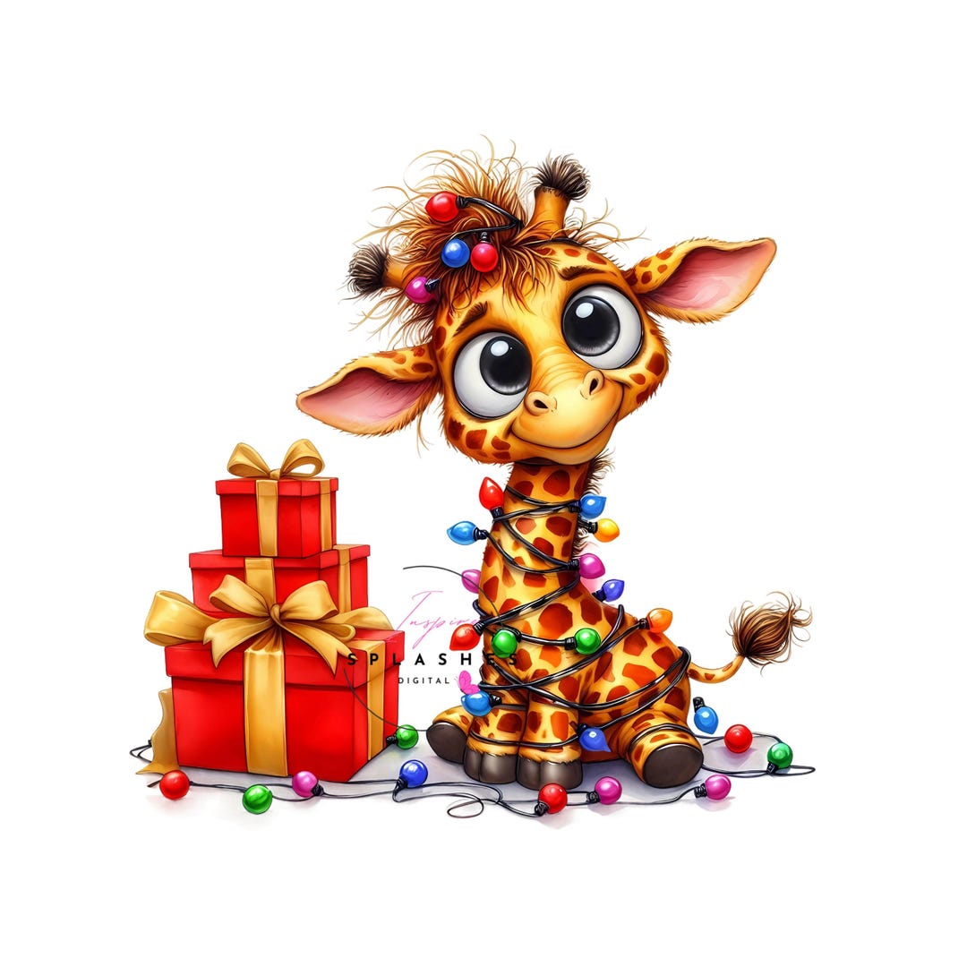 Digital Download PNG Christmas Design Sublimation/ Giraffe / Animal ...