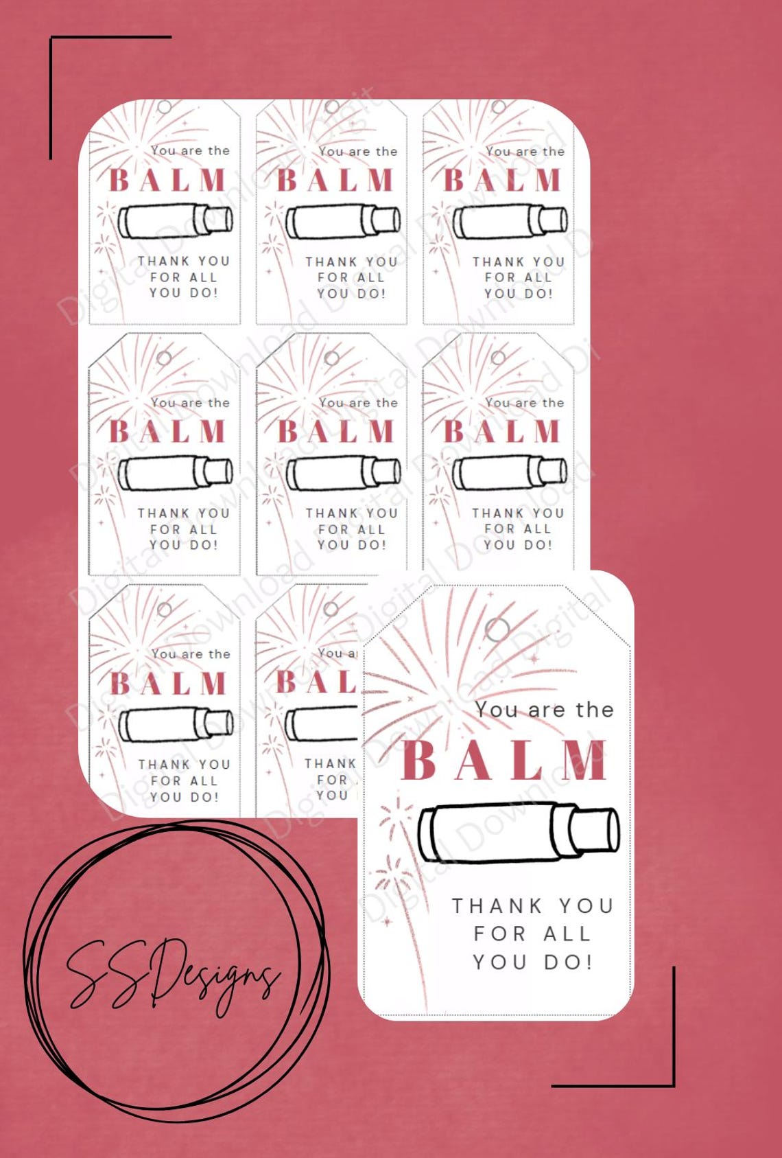 Lip Balm Gift Tag Template, You Are the Balm Gift Tag, Staff ...