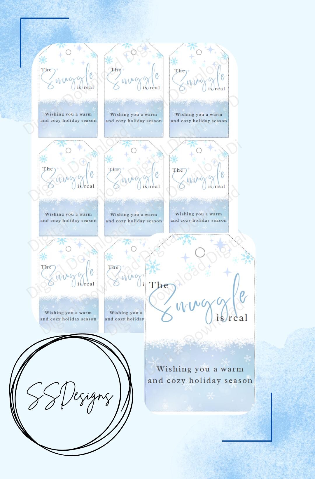 Blanket Gift Tag Template, the Snuggle is Real, Holiday Gift Tag, Staff ...
