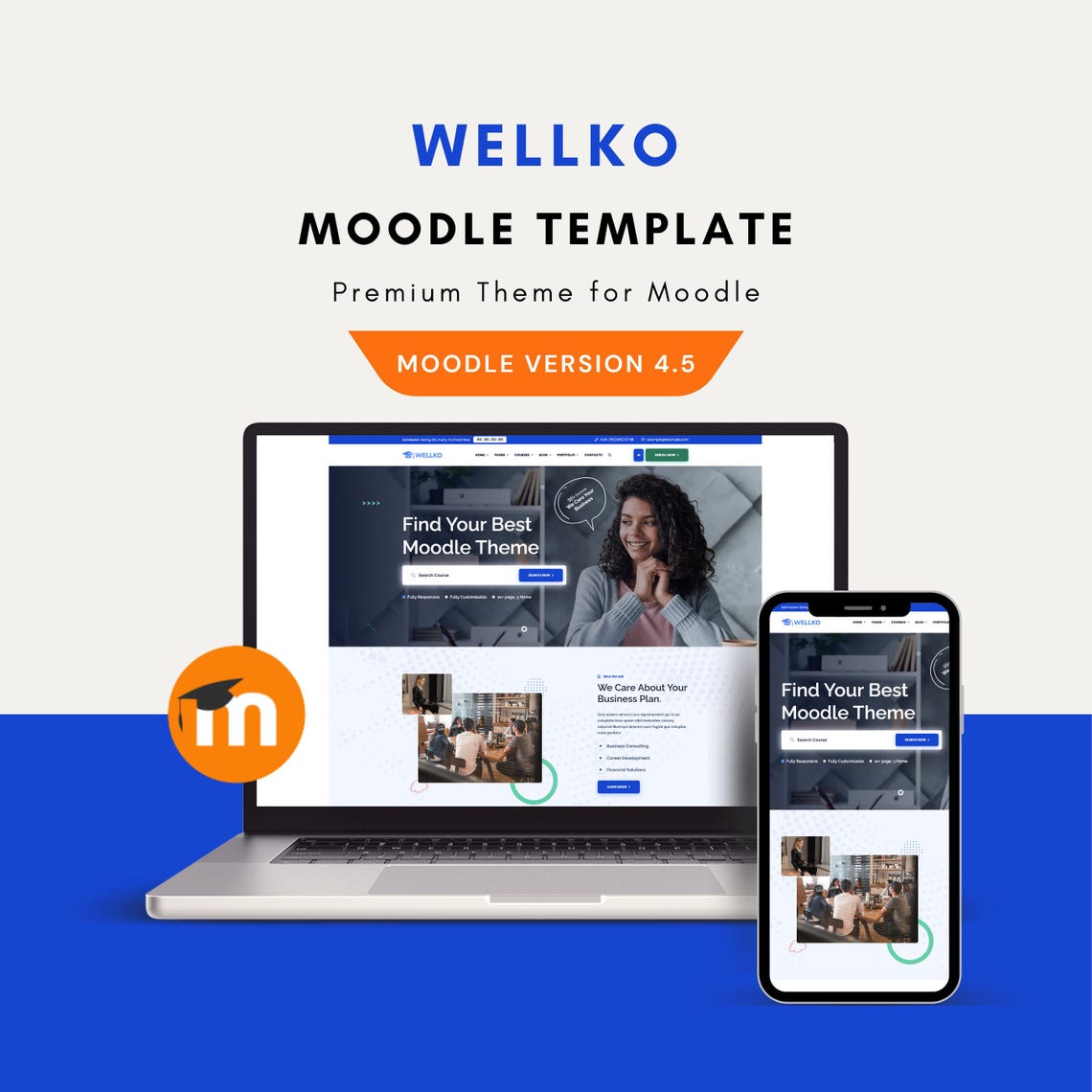 Wellko Moodle Theme for Education, Moodle Version 4.5, Education Theme, Website Template Moodle ...