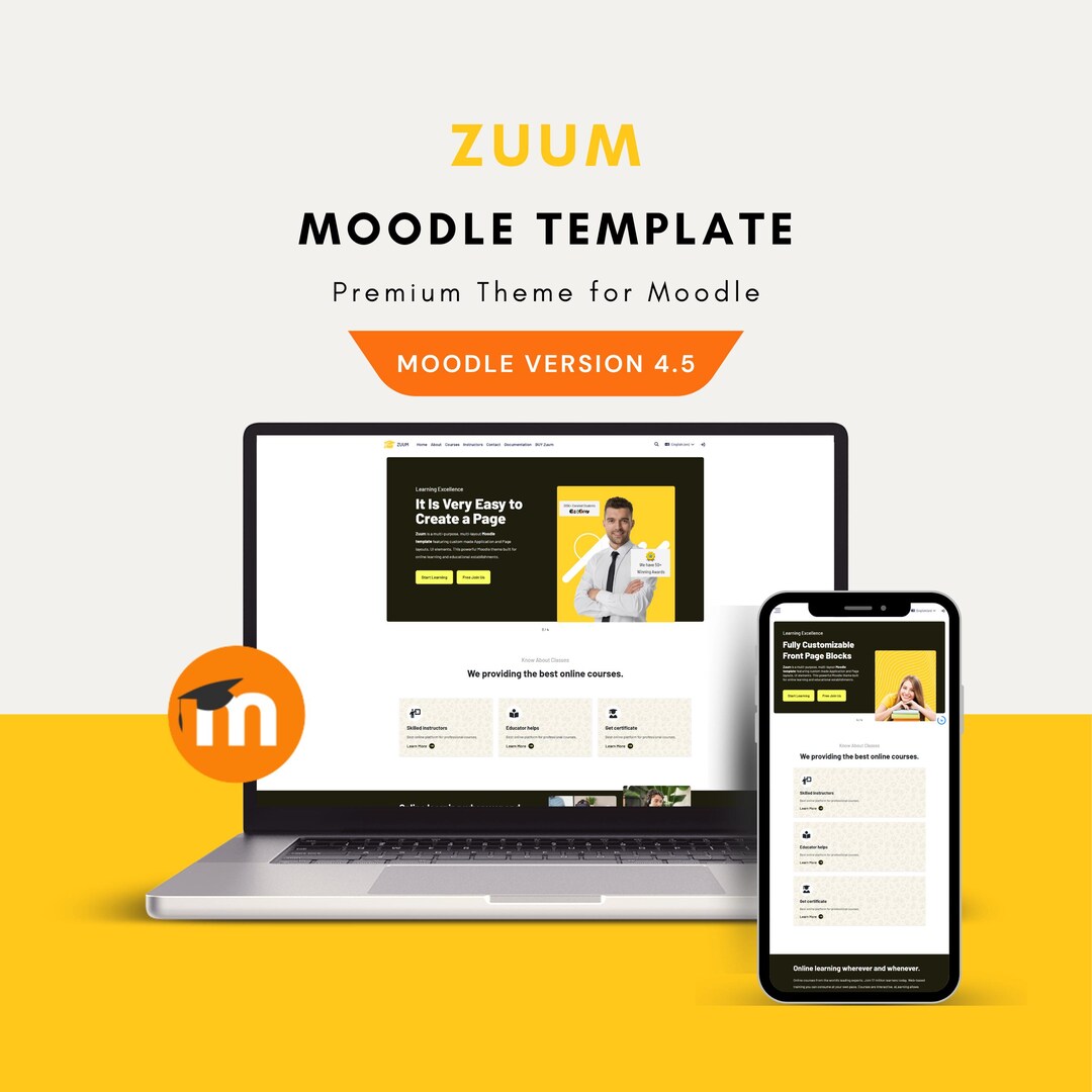 Zuum Moodle Theme for Education, Moodle Version 4.5, Education Theme ...