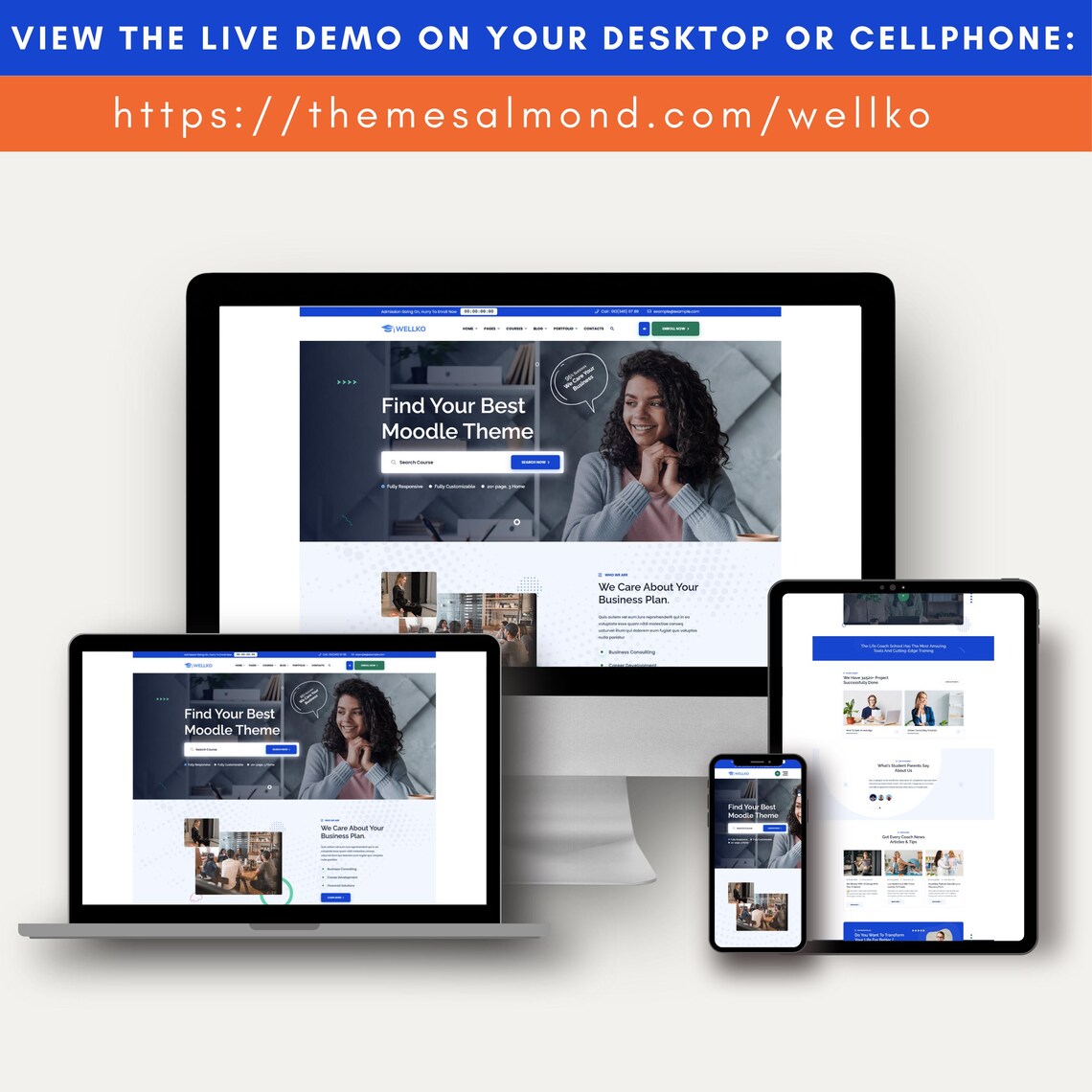 Wellko Moodle Theme for Education, Moodle Version 4.5, Education Theme, Website Template Moodle ...