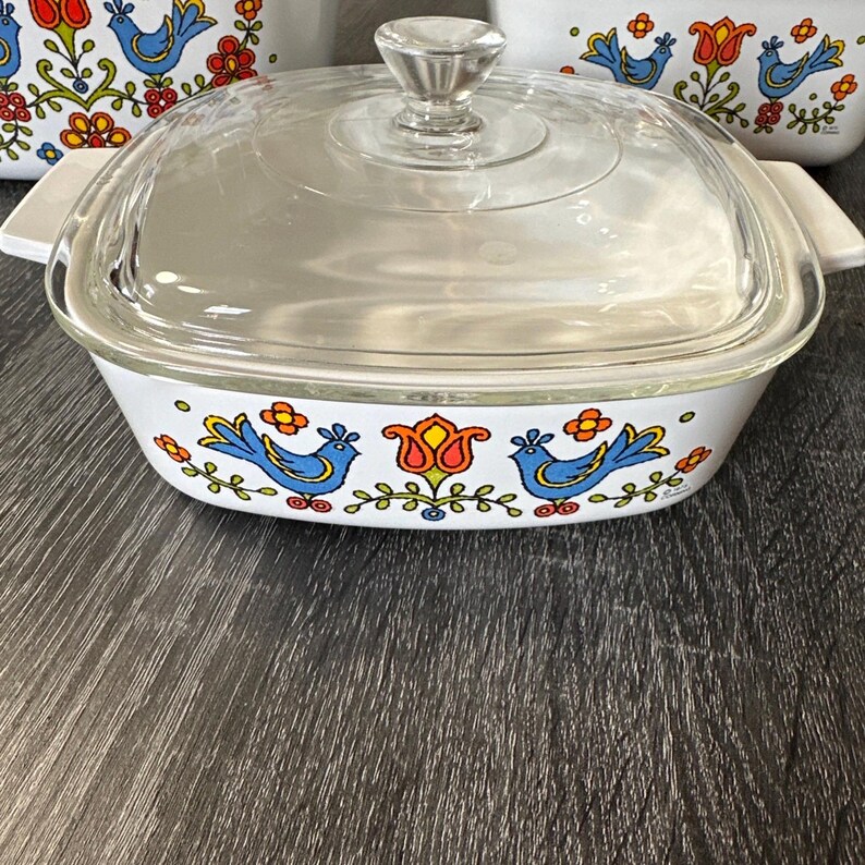 Vintage Corningware Casserole Dish Set Country Festival Set of 3 - Etsy