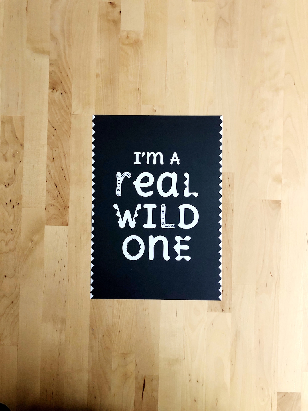 REAL WILD ONE A4 Black & White Printable, Woodland Nursery Art, Nursery ...