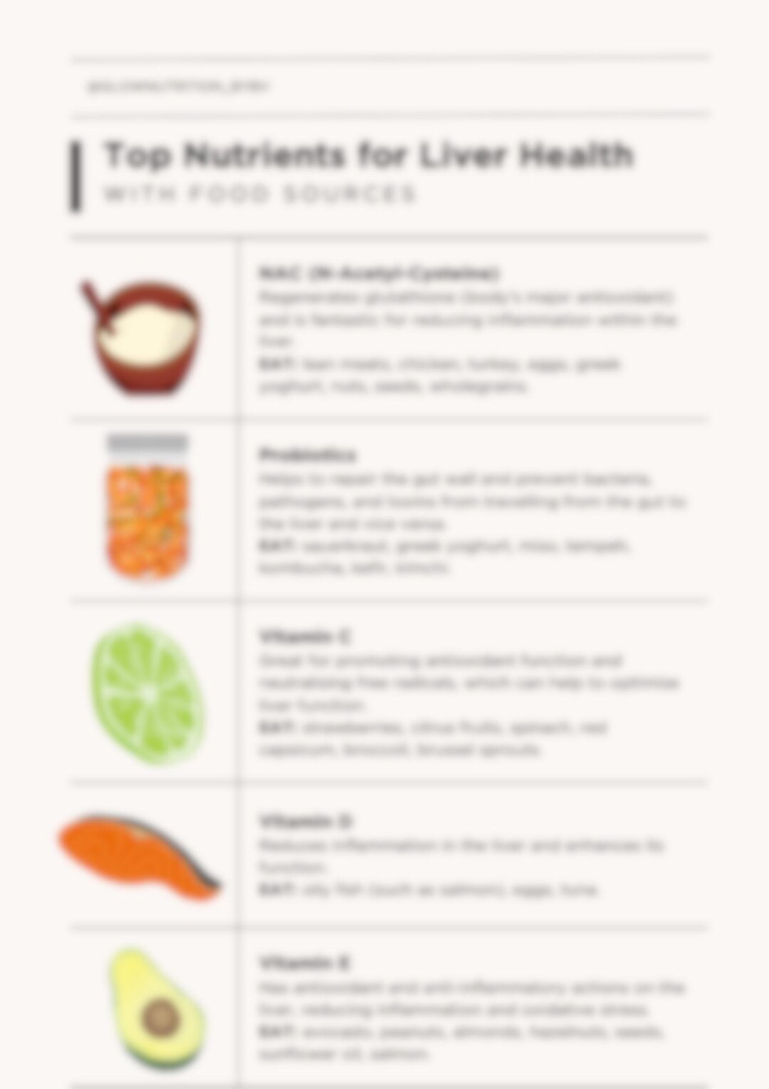 Top Nutrients for Liver Health Handout - Etsy