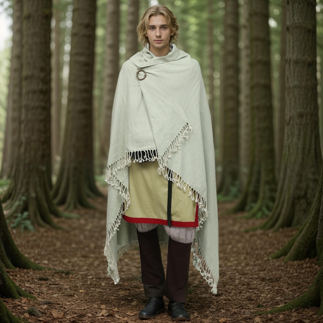 Viking Cloak Cape for Men Handcrafted Norse Cape Medieval Linen Cloak ...