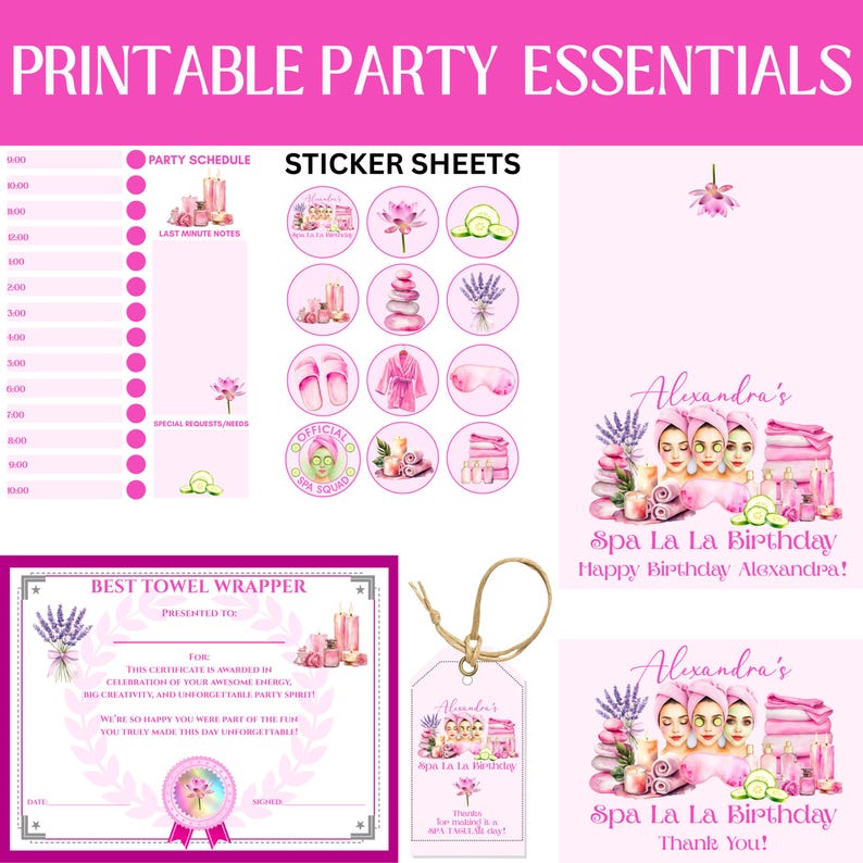 Spa Pamper Party Printable Bundle | Girls Spa Day Activities, Games ...
