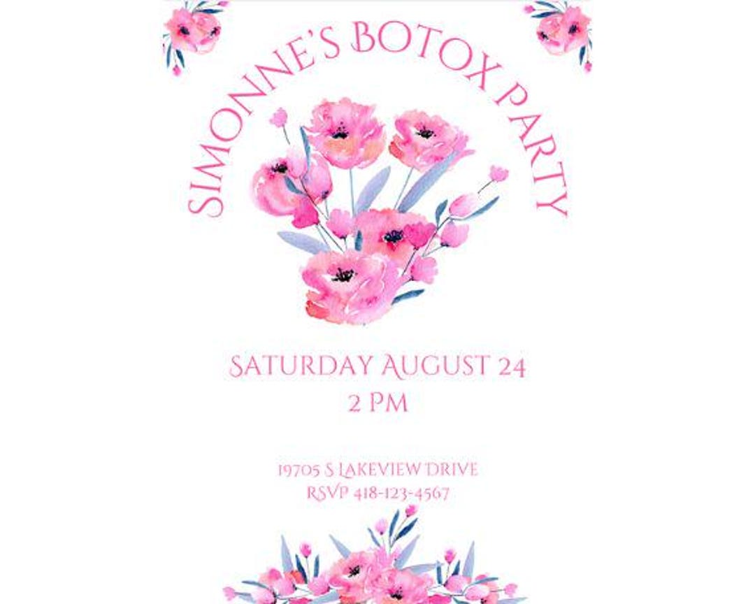 Botox Party Invitation | Botox Party Invite | Botox and Bubbles | Botox ...