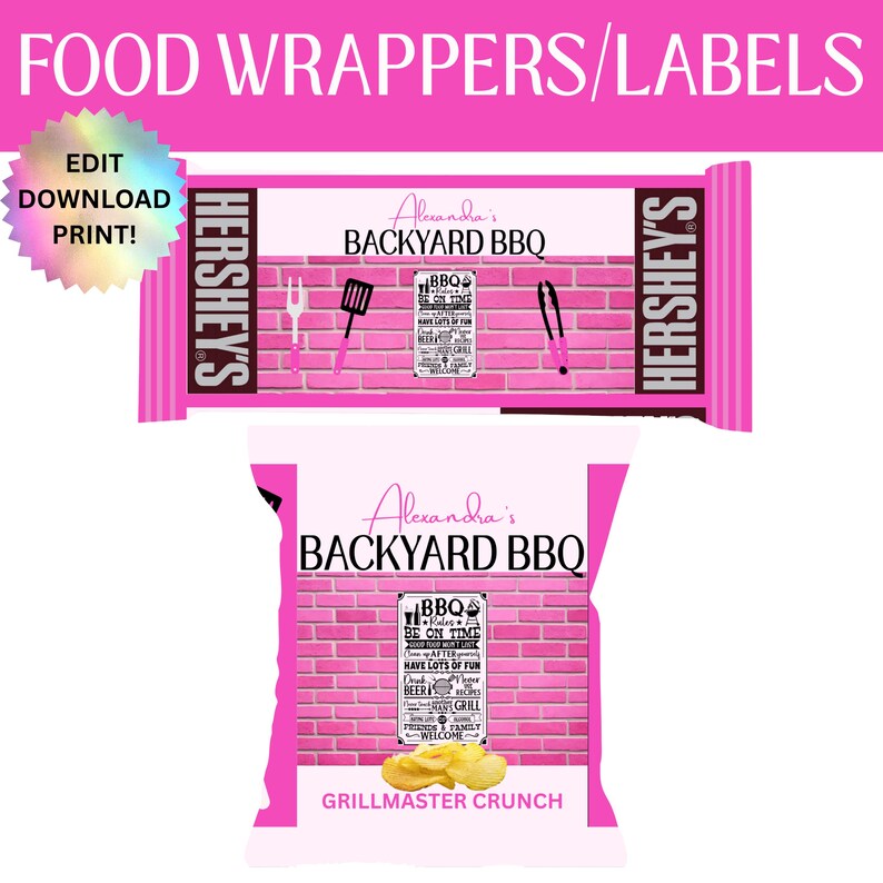 Pink BBQ Invitation Printables | Pink BBQ Invite Bundle | Backyard BBQ ...