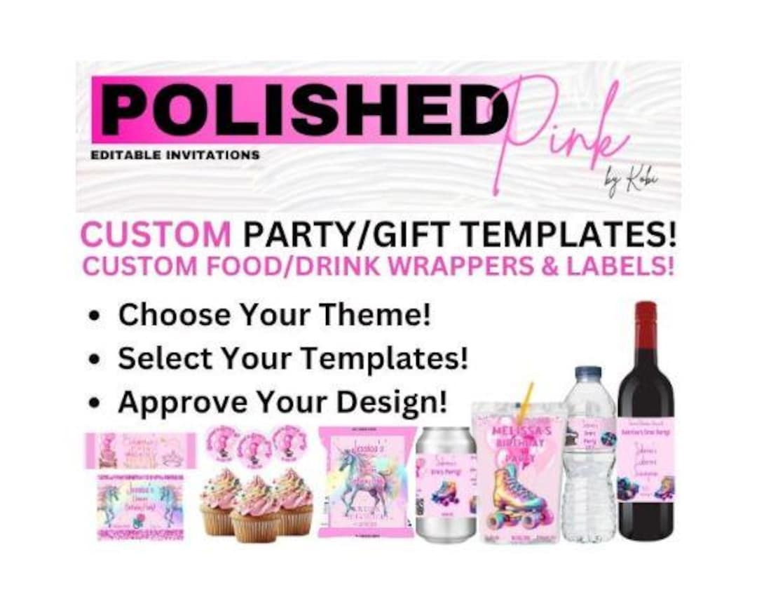 Party Favor Templates Custom | Personalized Party | Printable Wrappers ...