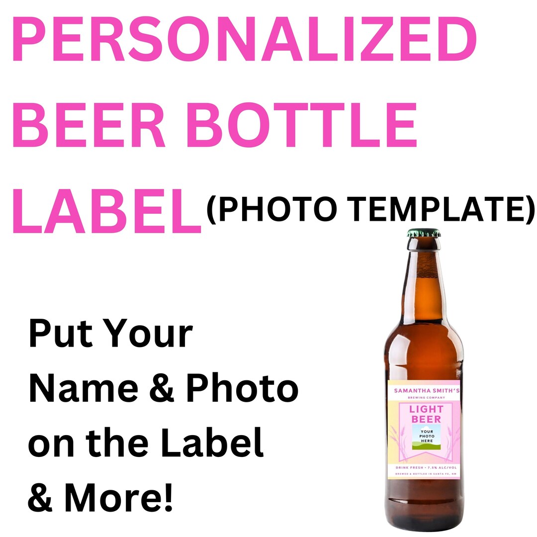 Beer Bottle Labels Canva | Photo Beer Bottle Labels Template | Custom ...