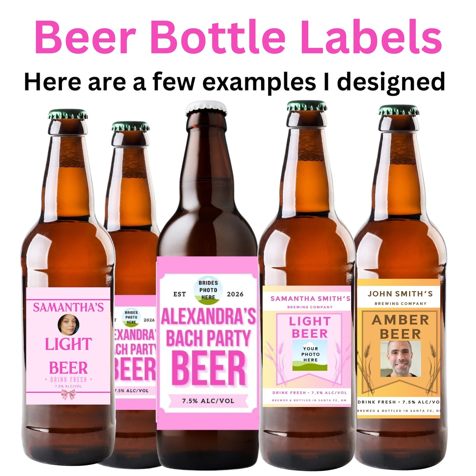 Beer Bottle Labels Canva | Photo Beer Bottle Labels Template | Custom ...