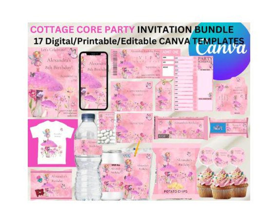 Cottagecore Invitation Bundle | Cottagecore Party Printables | Fairy ...