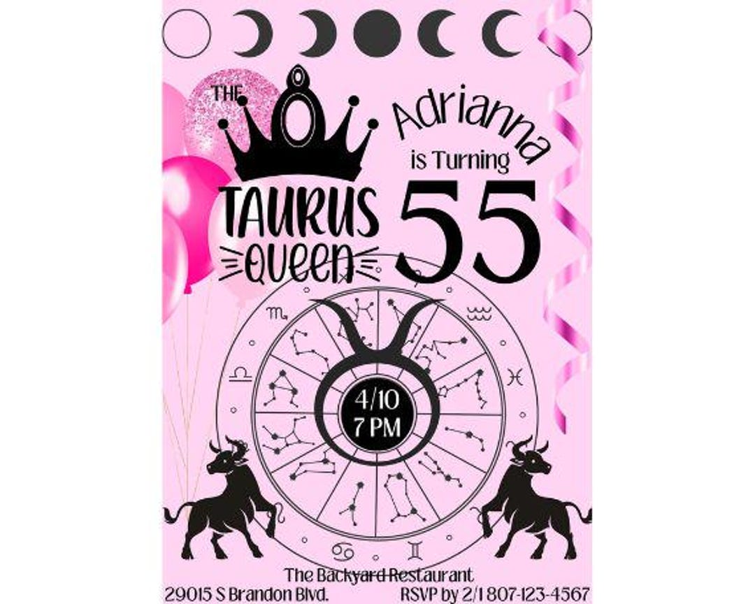 Taurus Birthday Invitation | Taurus Party Invitation | Taurus Birthday ...