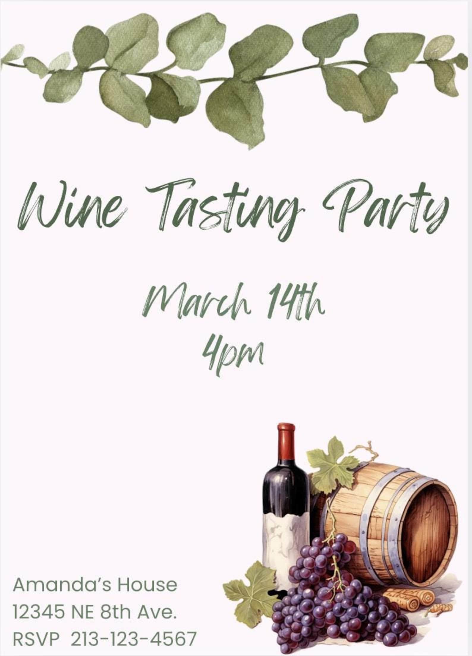 Wine Tasting Invite | Wine Tasting Party Invitation | Tasting Party ...
