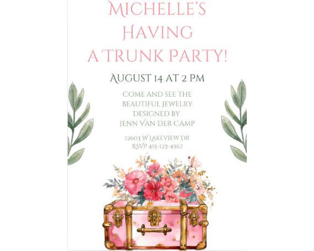 Trunk Party Invitations | Trunk Party Invitation Floral | Trunk Party ...