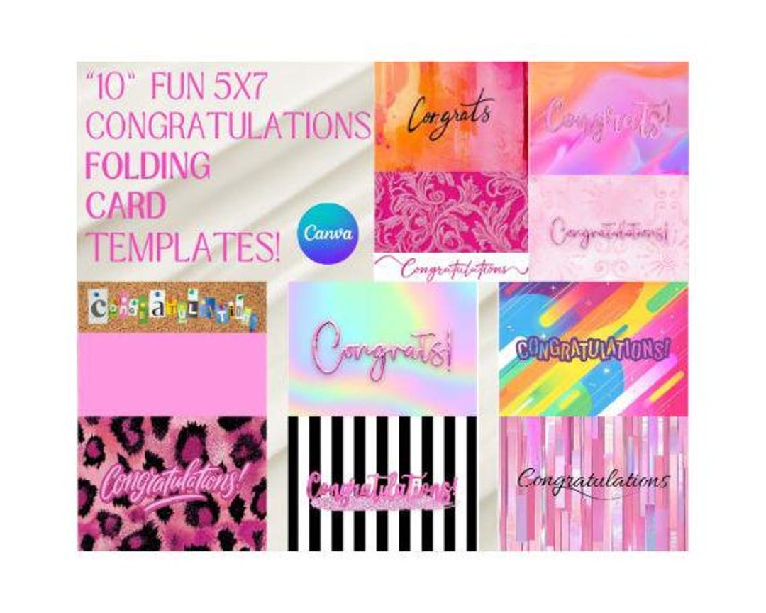 Congratulations Card Templates | Congratulations Cards Template Canva ...