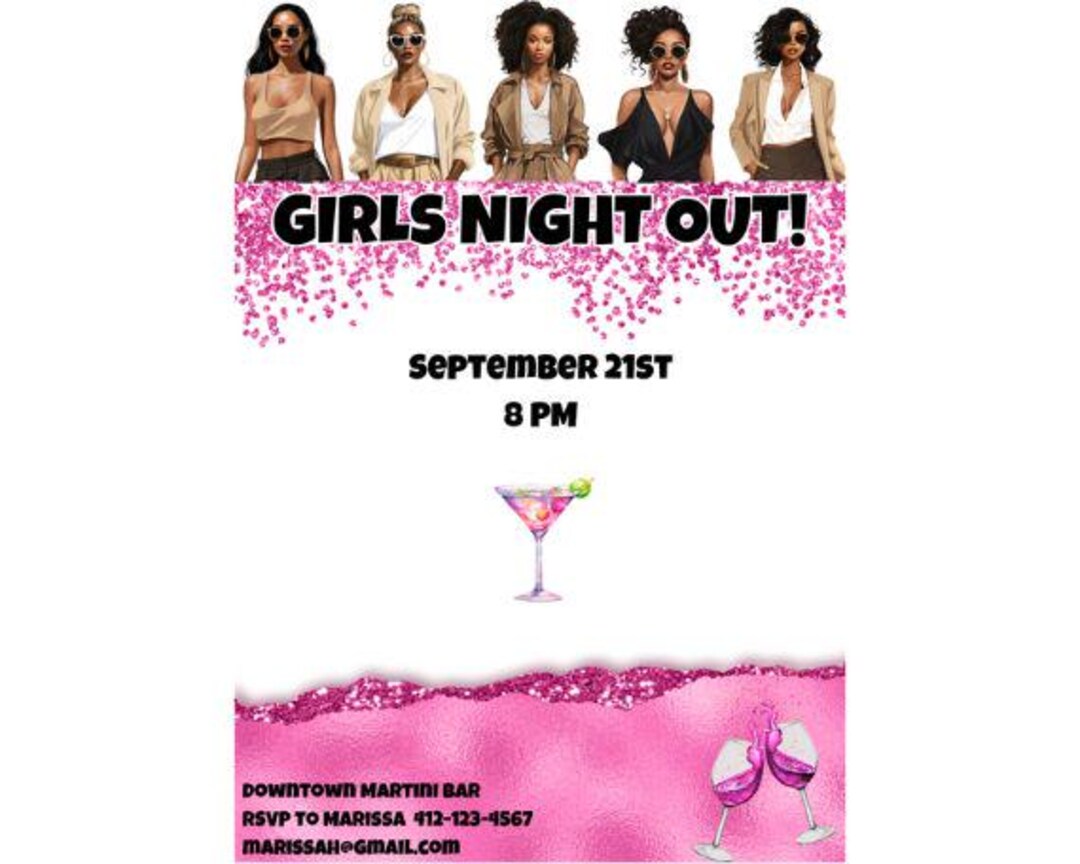 African American Girls Night Out | Girl's Night Out Invite | Girls ...