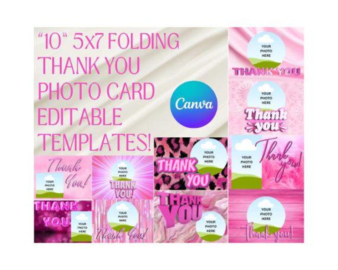 Photo Thank You Card Templates | Thank You Cards Template Canva | Thank ...
