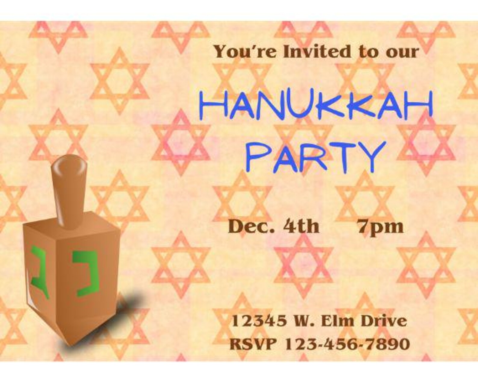 Hannukkah Party Invitations | Pink Hannukkah Invitations | Pink ...