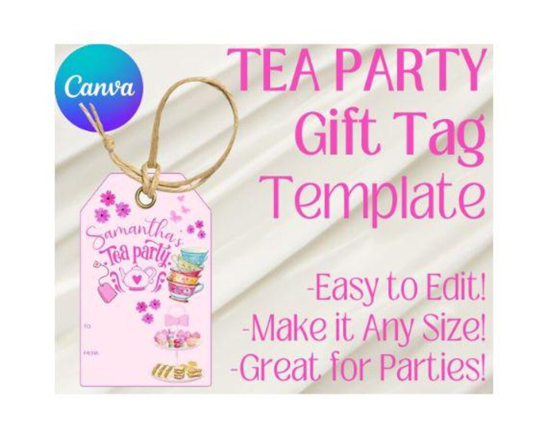 Tea Party Gift Tags | Tea Party Tags | Tea Party Favor Tags | Tea Party ...