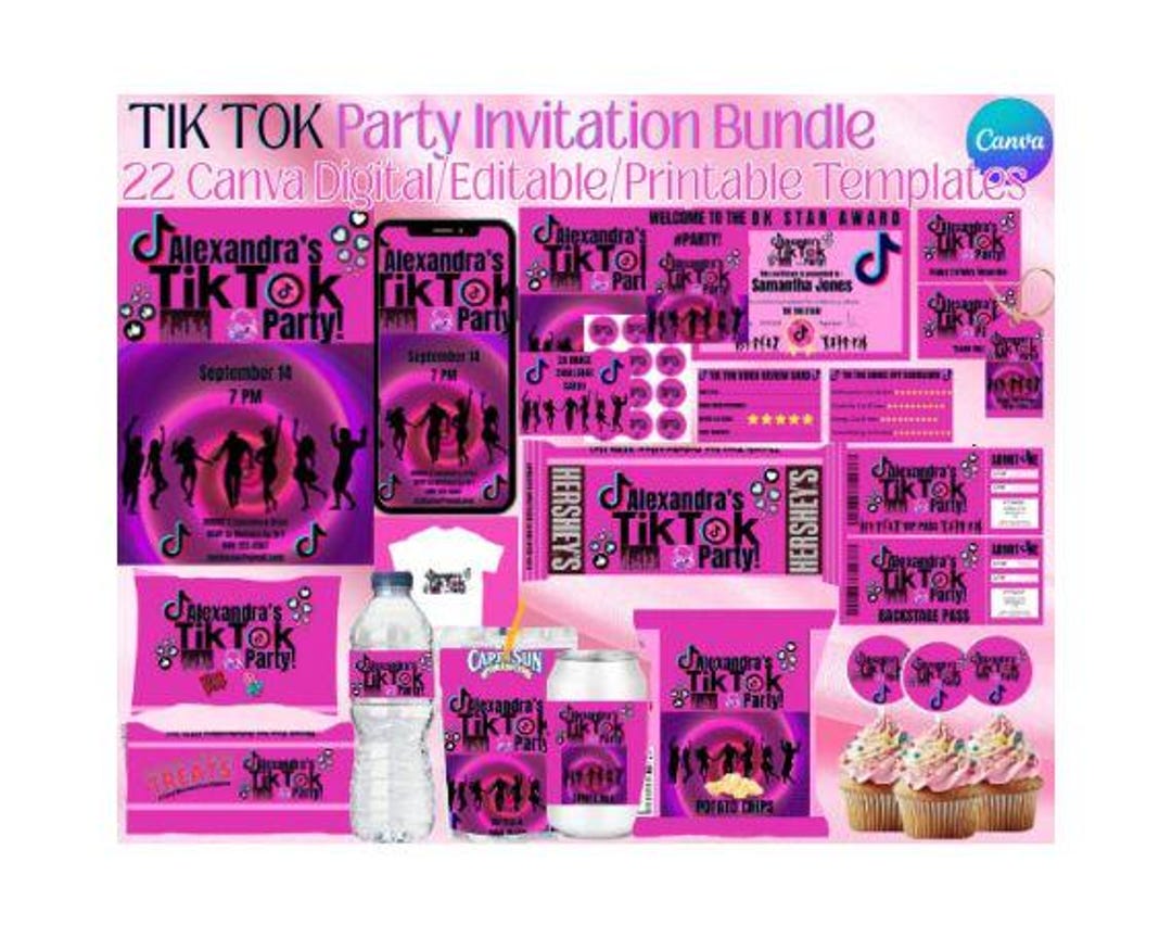 Tik Tok Bundle | Tik Tok Invitation Bundle | Tik Tok Party Bundle | Tik ...