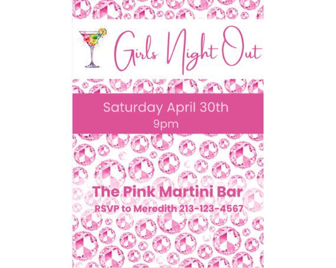 Girl's Night Out Invite | Girls Night Out Invitations | Ladies Night ...