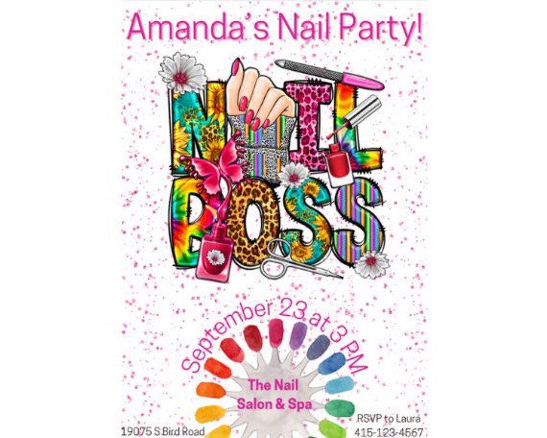 Nail Polish Party | Nail Party Invitation | Party Printables | Nail ...