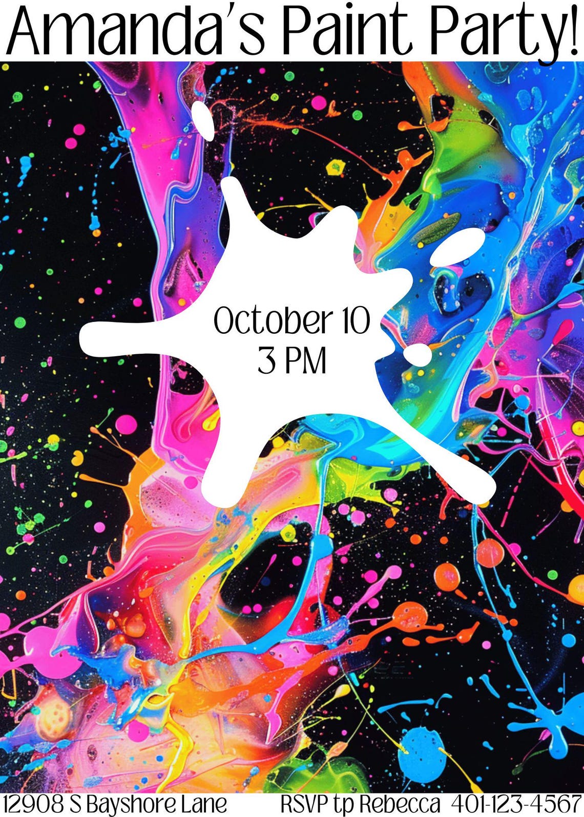 Paint Splatter Party Invite | Painting Party Invitation | Art Party ...