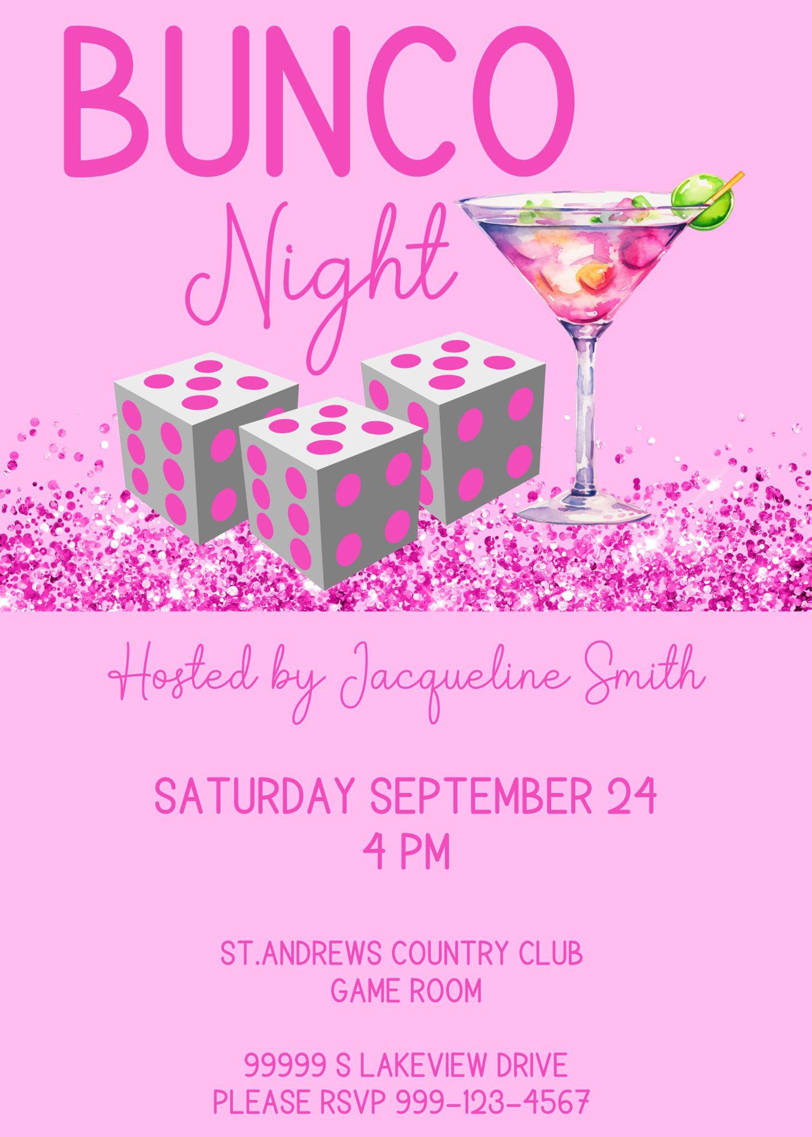 Bunco Party Invite & Scoresheet | Bunco Template | Bunco Printable ...
