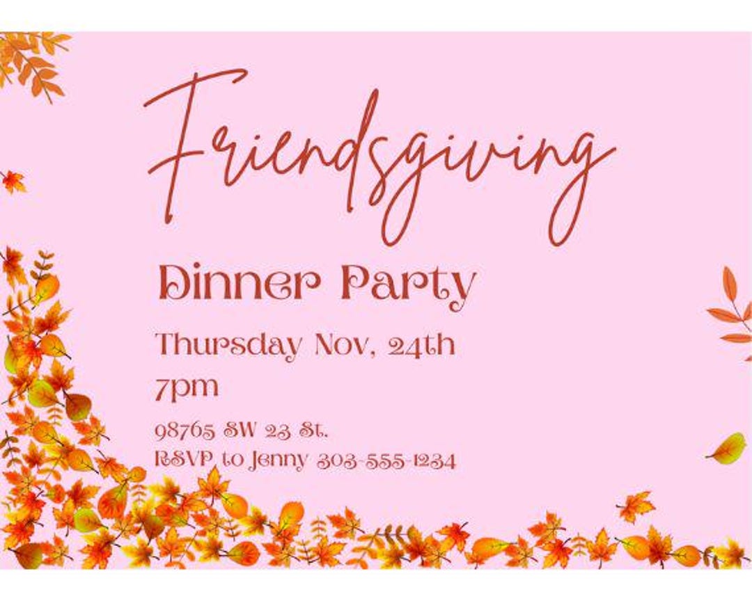 Friendsgiving Invitation | Friends Giving Invitation | Thanksgiving ...