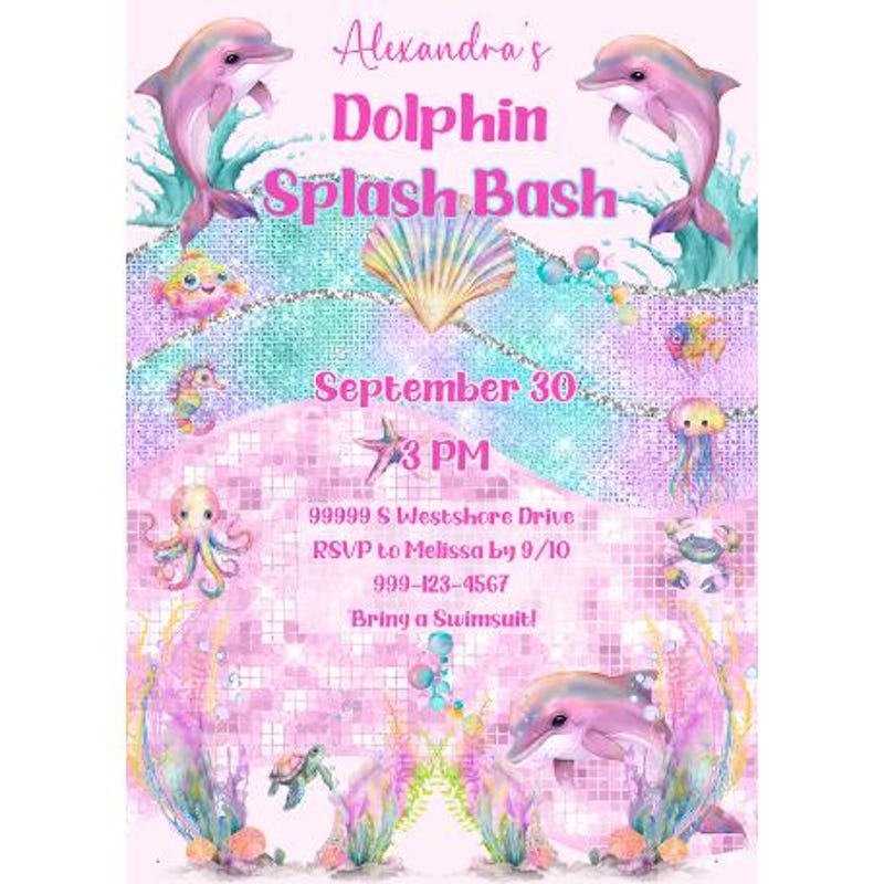 Dolphin Pool Party - Etsy