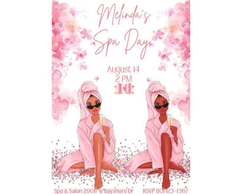 Spa Party Invitations | Spa Day Invitations | Spa Themed Birthday ...