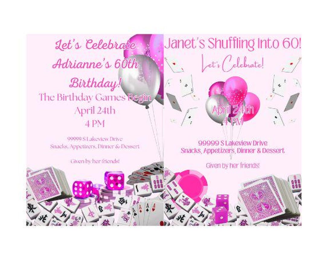 Ladies Game Night Invitations | Game Night Birthday Invitations | Game ...