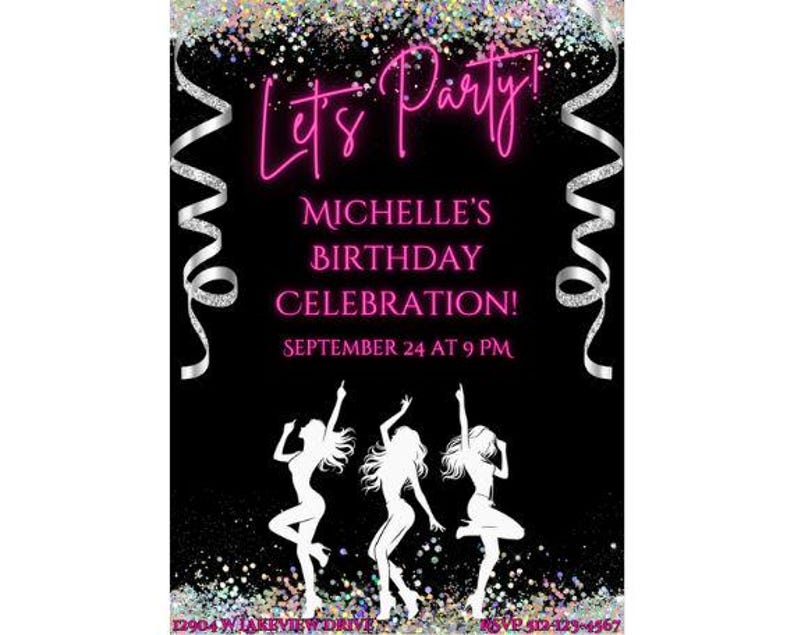 Girls Party Invites | Dance Party Invites | Lets Party Invites | 21 ...