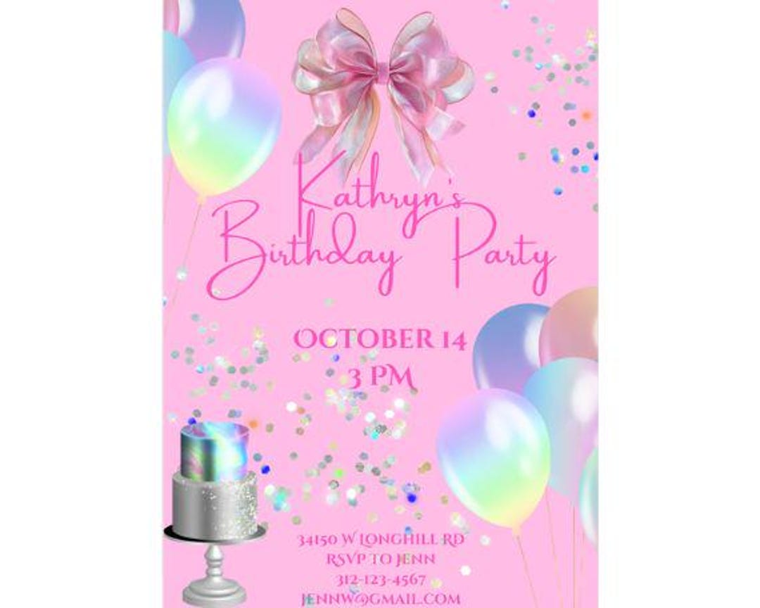Fun Girls Party Invites | Editable Photo Invitation | Unique Party ...