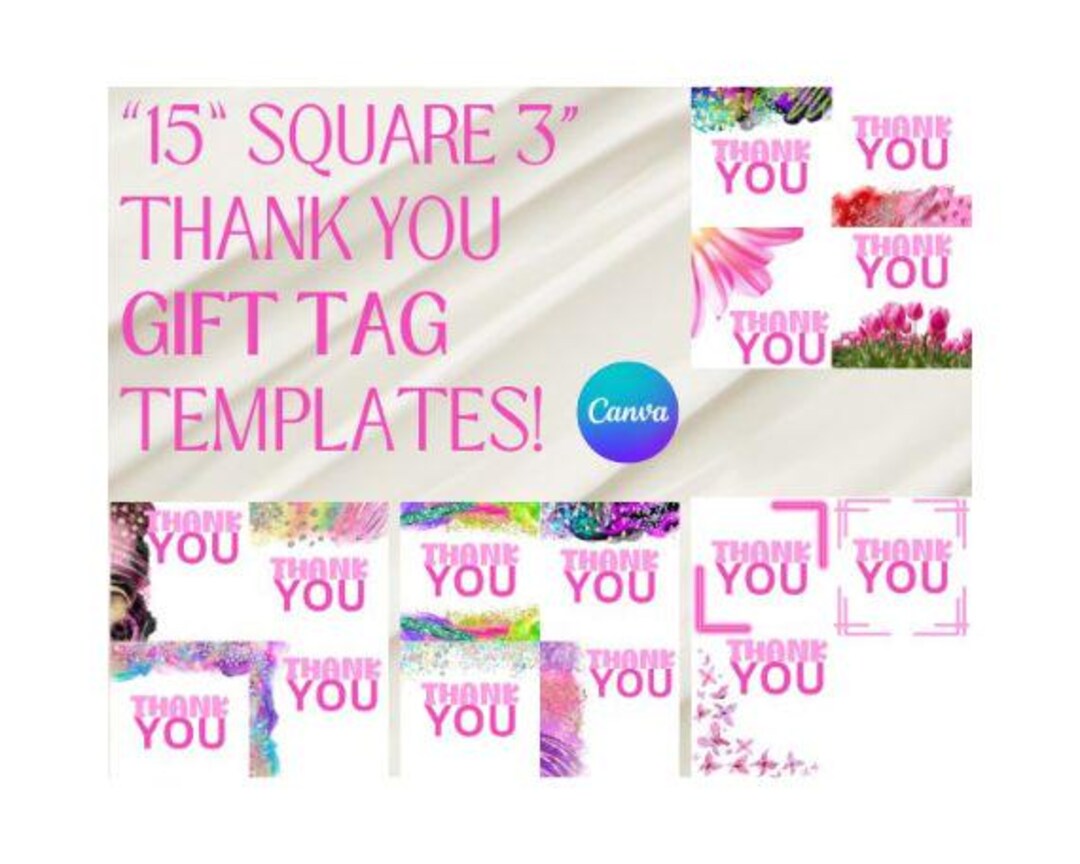 Square Gift Tags Templates | Square Thank You Tags | Thank You Gift ...