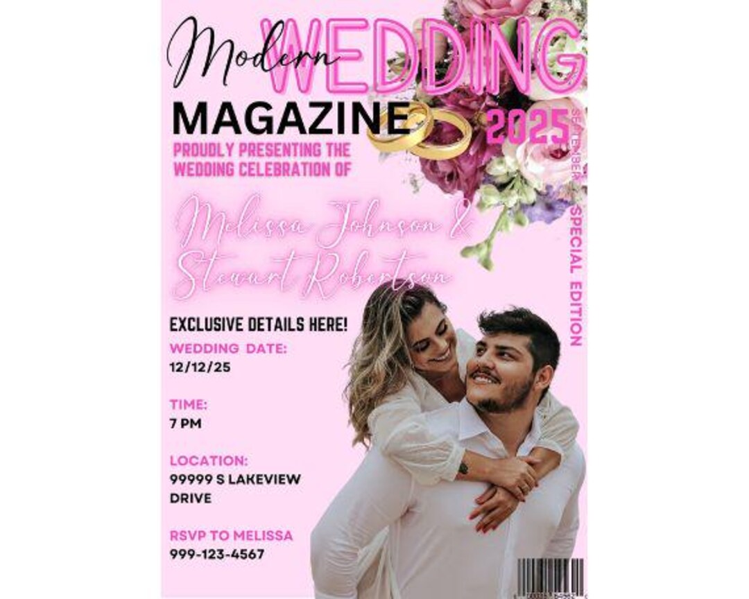 Wedding Magazine Template | Magazine Wedding Invitation | Wedding ...