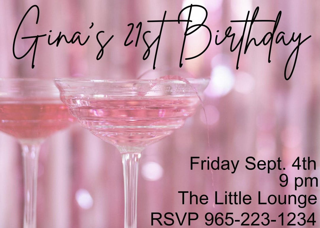21 Birthday Invitations | Birthday Invitations 21st | Girl Night Out ...