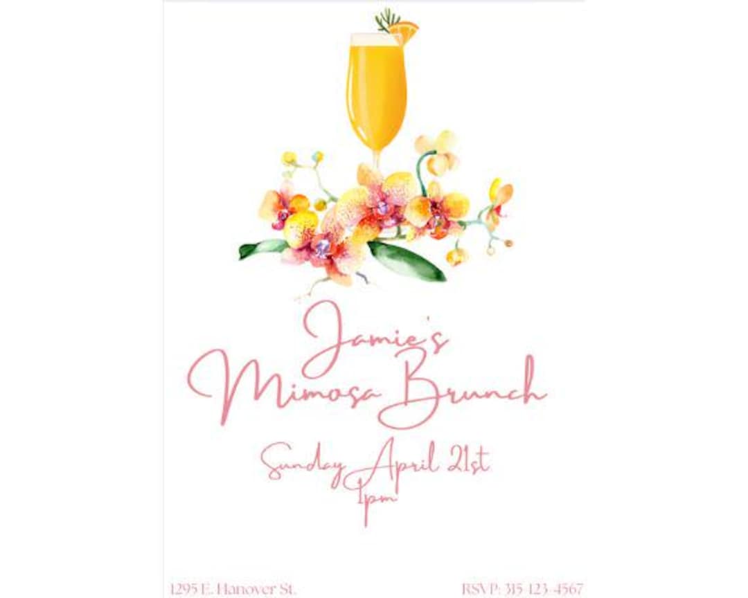 Mimosa Brunch Invitation | Mimosa Party Invite | Mimosa Bridal Shower ...