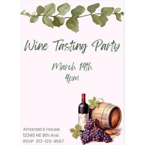 Wine Tasting Invite | Wine Tasting Party Invitation | Tasting Party ...