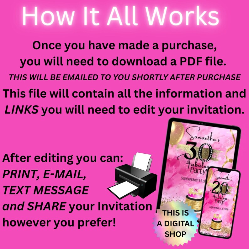 Editable Pink Dolphin Birthday Invitation for Girls | Glitter Under the ...