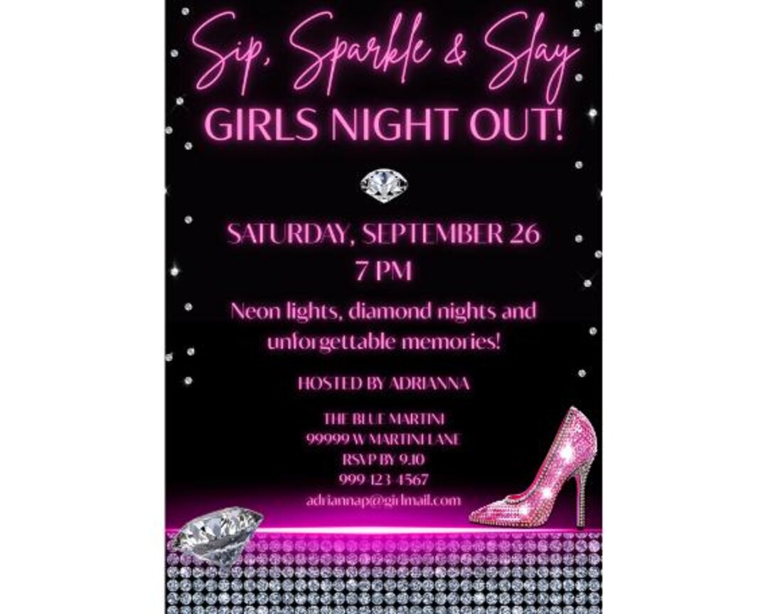 Girl's Night Out Invite | Girls Night Out Invitations | Ladies Night ...