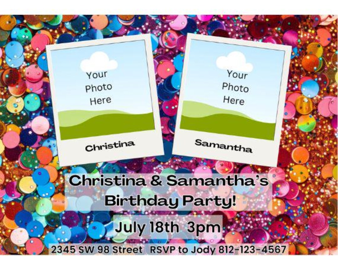 Shared Birthday Girls Invitation | Joint Birthday Invites Girls | Joint ...