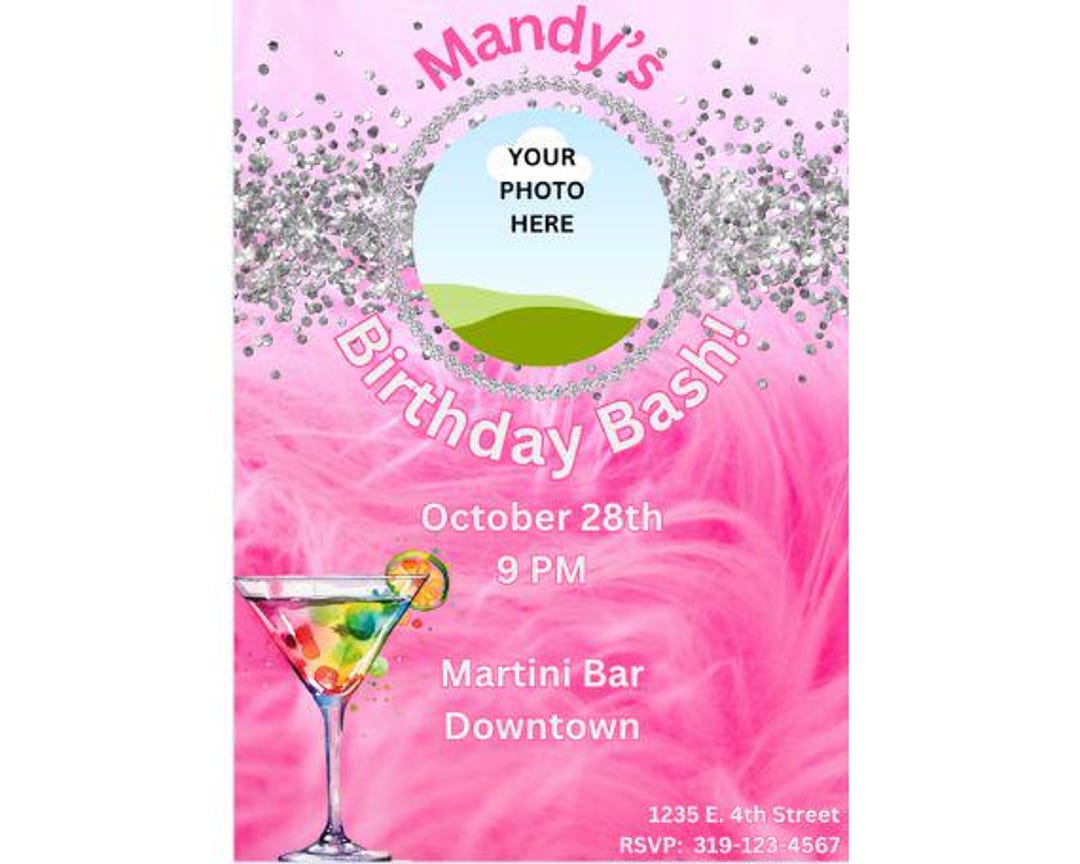 21 Birthday Party | Girls Birthday Invites | Glam Birthday Party ...