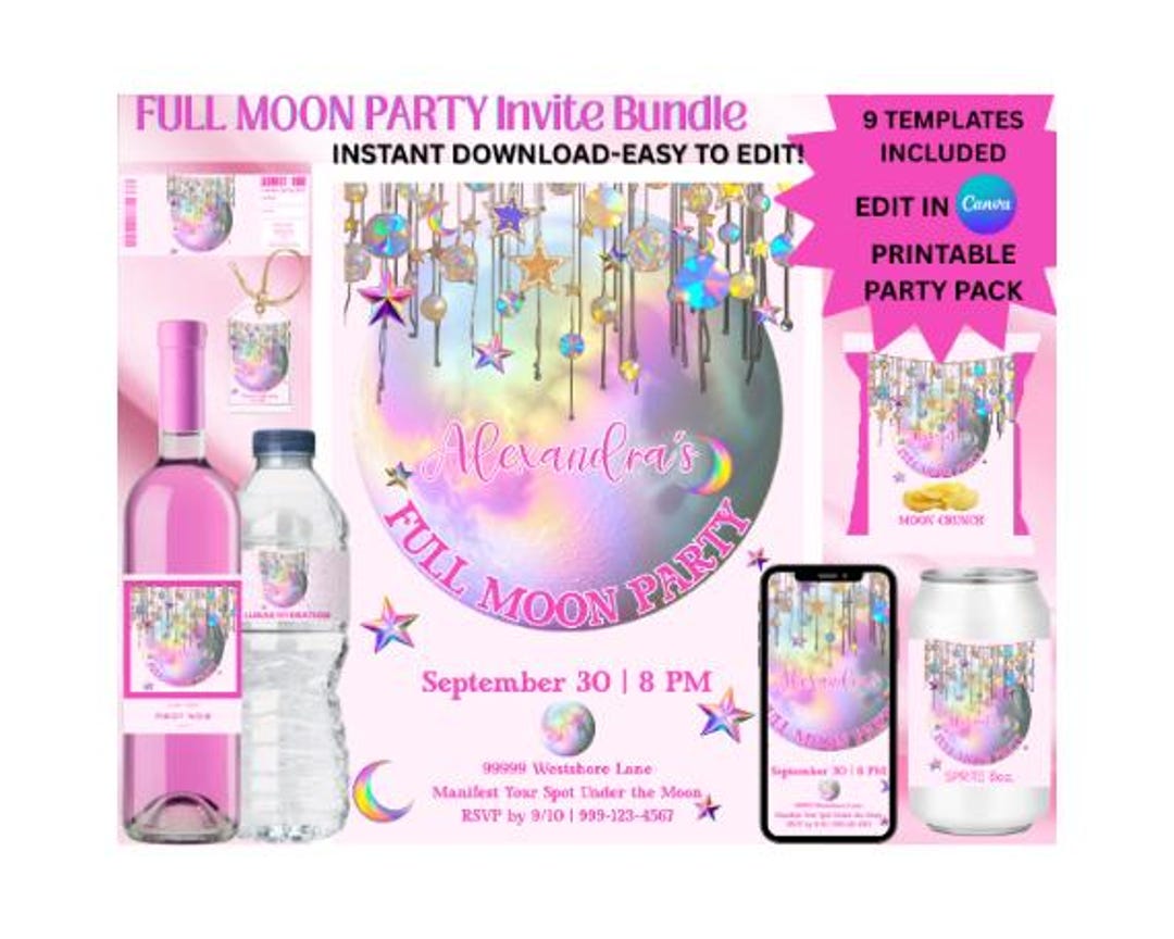 Full Moon Party Bundle | Zodiac Birthday Games & Horoscope Cards ...