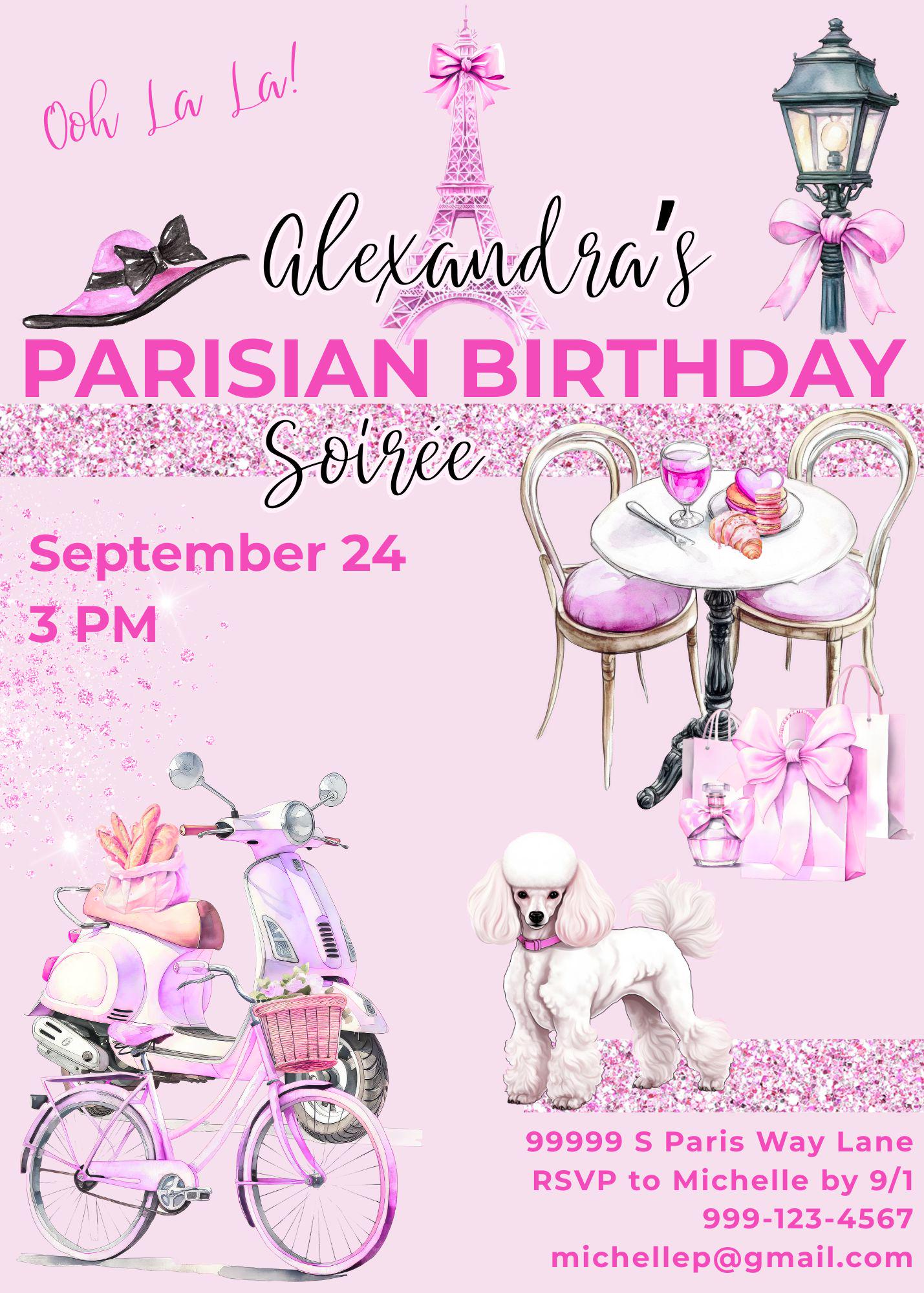 Paris Birthday Party Printable Bundle | Paris Theme Birthday Party ...
