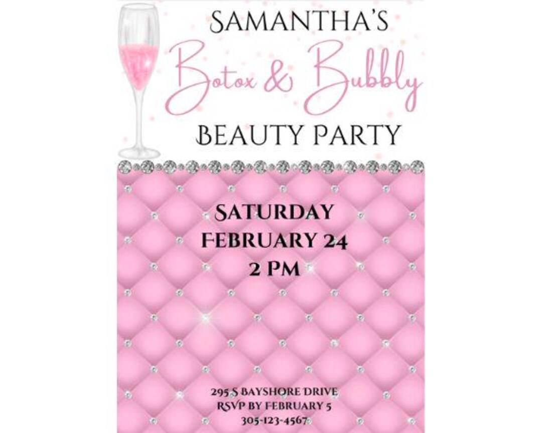 Botox Party Invite | Botox and Bubbly Invite | Botox and Bubbles ...
